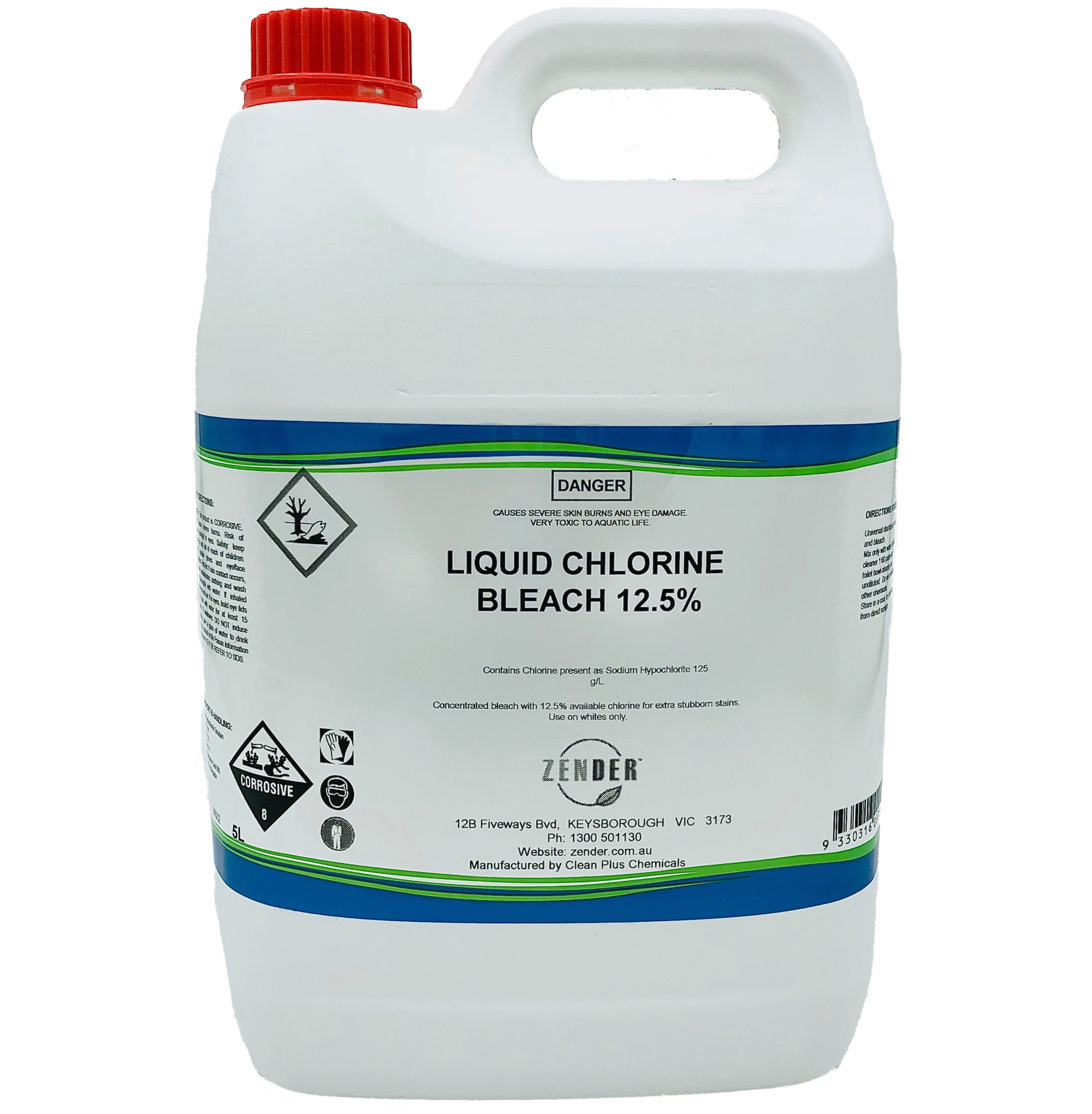 Liquid Chlorine Bleach 12.5% - Zender - Zender
